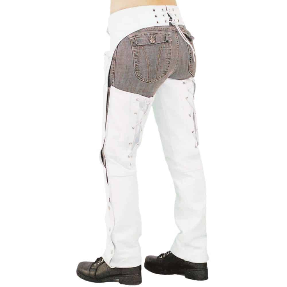 Ladies White Leather Chaps Ladies Biker Chaps Leather Chaps Maker