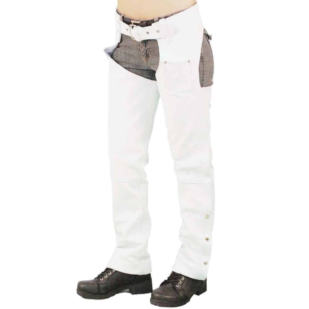 Ladies White Leather Chaps Ladies Biker Chaps Leather Chaps Maker